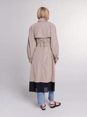 Maje Contrast Trench Coat