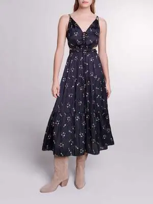Maje Sequin-embroidered Maxi Dress - Black