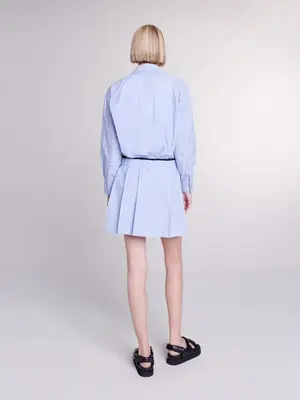Maje Striped Shirt Dress With Embellished Buttons