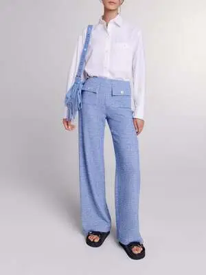 Women's High Waisted Tweed Trousers