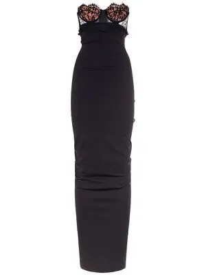 Dolce & Gabbana DOLCE & GABBANA Stretch Jersey Strapless Long Dress - Black
