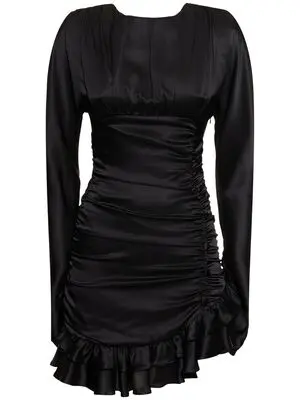 Alessandra Rich ALESSANDRA RICH Open Back Draped Mini Dress - Black