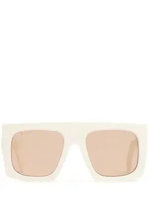 Etro ETRO Oversized Squared Sunglasses - Ivory,brown