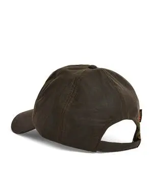 Barbour Waxed Cotton Baseball Cap - Green