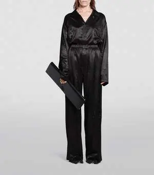 Balenciaga Embellished Pyjama Trousers - Purple