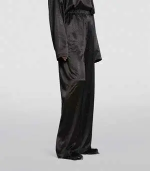 Balenciaga Embellished Pyjama Trousers - Purple