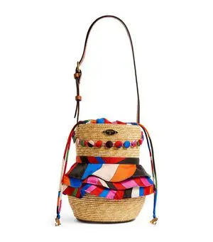 Emilio Pucci Satin-trim Pucinella Bucket Bag
