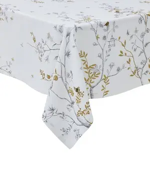 ALEXANDRE TURPAULT Linen Botanical Tablecloth - White