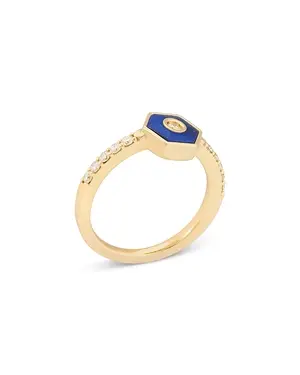 Miseno Diamond And Lapis Lazuli Ring - Gold