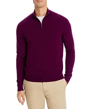Bloomingdale'S The Men's Store At Bloomingdale's Cashmere Half-Zip Sweater Beet