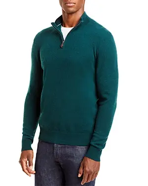 Bloomingdale'S The Men's Store At Bloomingdale's Cashmere Half-Zip Sweater Hunter Green