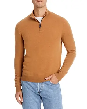 Bloomingdale'S The Men's Store At Bloomingdale's Cashmere Half-Zip Sweater Tobacco
