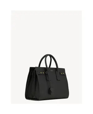 Saint Laurent Sac De Jour Medium In Supple Grained Leather - Black Grain Leather/gold