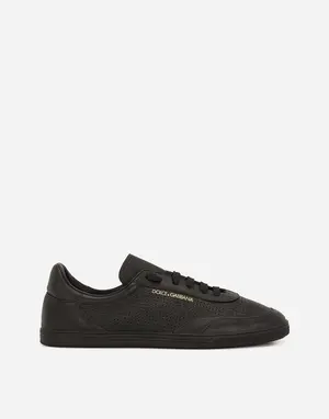 Dolce & Gabbana Perforated Calfskin Saint Tropez Sneakers - Black