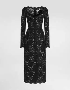 Dolce & Gabbana Floral Lace Midi Dress