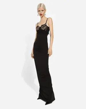 Dolce & Gabbana Long Milano Rib Dress With Corset