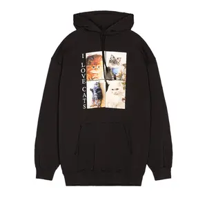 Balenciaga Printed Hoodie - Black