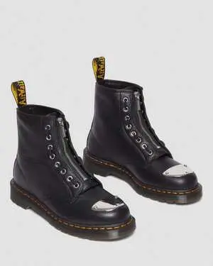 Steel Toe Dr Martens 1460 Smooth Black Size 6 Zip Boots Martens