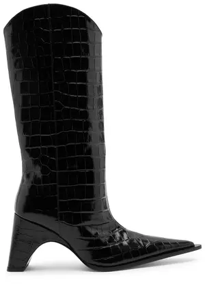 Coperni Croco Bridge 85 Leather Mid-calf Cowboy Boots
