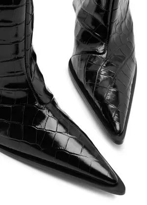 Coperni Croco Bridge 85 Leather Mid-calf Cowboy Boots