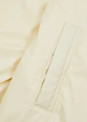 MEOTINE Sol Faux Leather Bomber Jacket - Cream