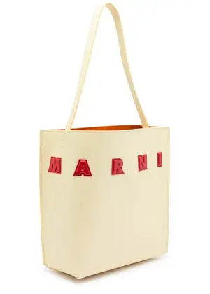 Marni Museo Small Leather Tote - White