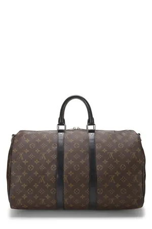 LOUIS VUITTON Monogram Macassar Keepall Bandouliere 45 - Brown