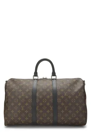 LOUIS VUITTON Monogram Macassar Keepall Bandouliere 45 - Brown
