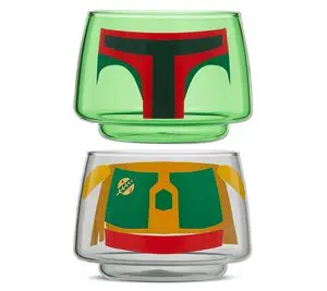 JOYJOLT Star Wars Stackable Boba Fett Stackable Glasses 8 Oz