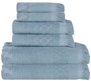 SUPERIOR Rolla Cotton Geometric Jacquard 6 Piec E Towel Set