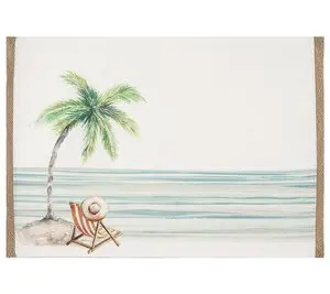 VALERIE PARR HILL Life Is Better At The Beach Set Of 6 Embroidere D Placemats - One-color
