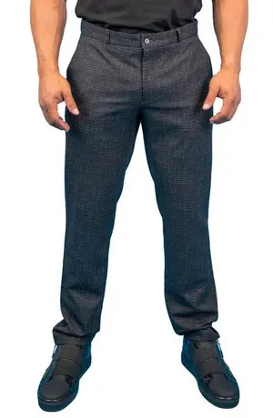 MACEOO Squared Stretch Flat Front Trousers