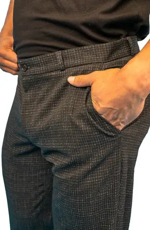 MACEOO Squared Stretch Flat Front Trousers