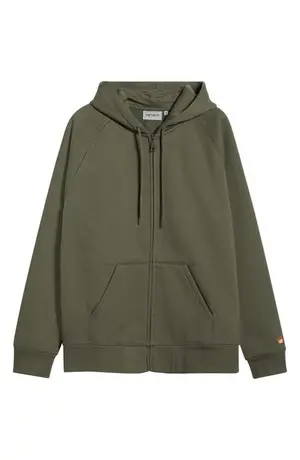 Carhartt Work In Progress Chase Cotton-blend Zip-up Hoodie - Leaf/gold