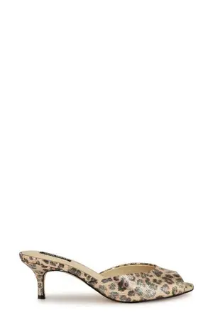 Nine West Luvlie Kitten Heel Slide Sandal - Gold