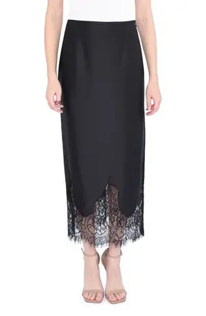 WAYF Venice Lace Trim Slip Skirt