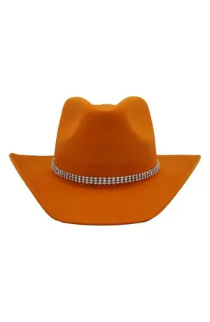 MODERN MONARCHIE Texan Embellished Wool Cowboy Hat - Orange