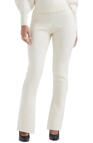 House Of Cb Nereida Rib Flare Pants - Cream