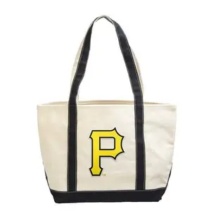 LOGO BRANDS Pittsburgh Pirates Canvas Tote Bag - Black