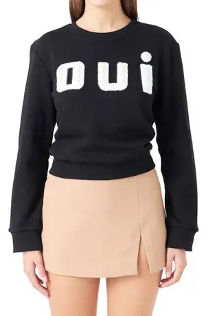 Endless Rose Oui Embellished Sweatshirt