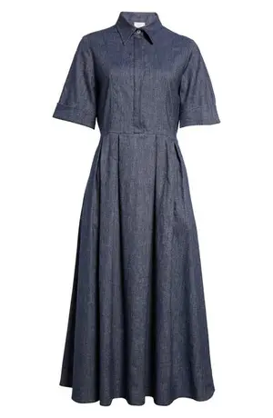 Eleventy Linen Blend Shirt Dress
