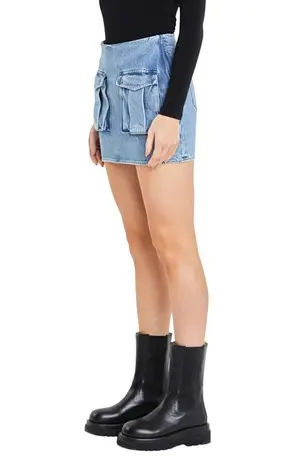 GREY LAB Cargo Pocket Denim Miniskirt - Blue