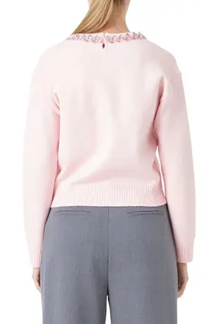 Endless Rose Embellished Crewneck Sweater