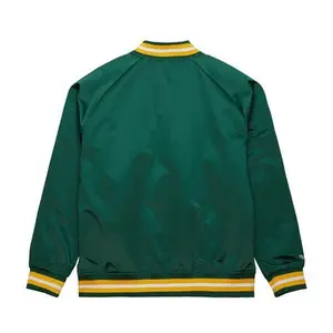 Mitchell & Ness Seattle Supersonics Hardwood Classics Throwback Wordmark Raglan Full-snap Jacket