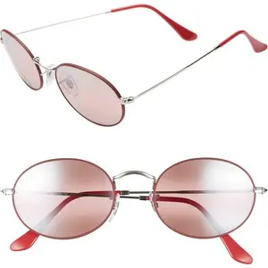 Ray-ban Ray-Ban Round Frame Sunglasses Silver/red Mirror