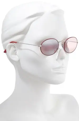 Ray-ban Round Frame Sunglasses - Silver/red Mirror