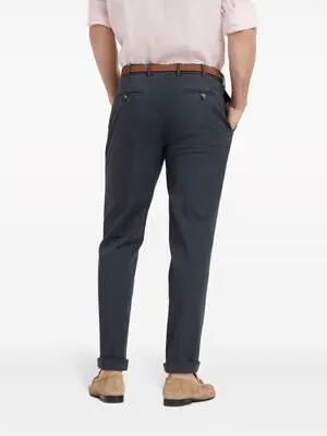 Brunello Cucinelli Straight-leg Cotton-blend Trousers - Blue