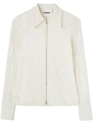 JIL SANDER Zip-front Cloqué Top