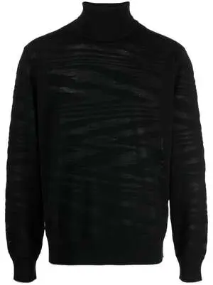 Missoni Contrast-trim Roll-neck Jumper - Black
