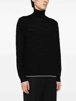 Missoni Contrast-trim Roll-neck Jumper - Black